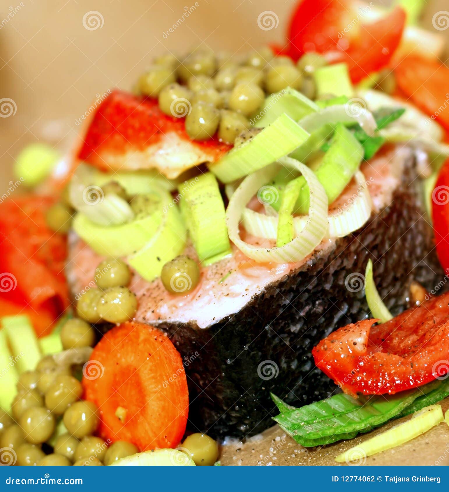 Fish with vegetables stock photo. Image of prepared, gourmet - 12774062