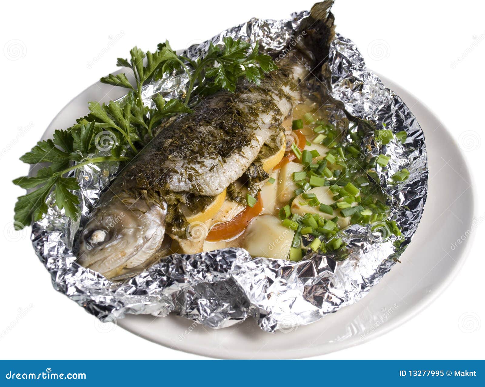 Fish with vegetables stock image. Image of lunch, eating - 13277995