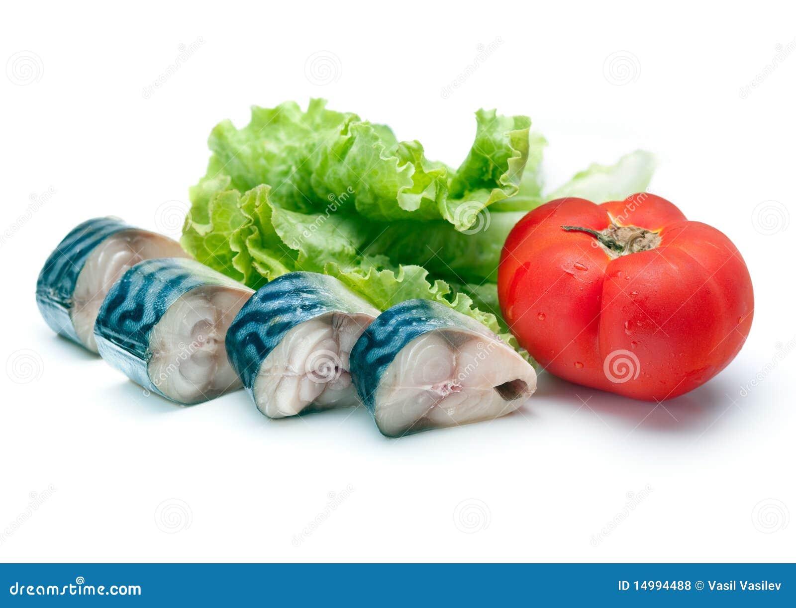 Fish and vegetables stock photo. Image of pieces, salad - 14994488