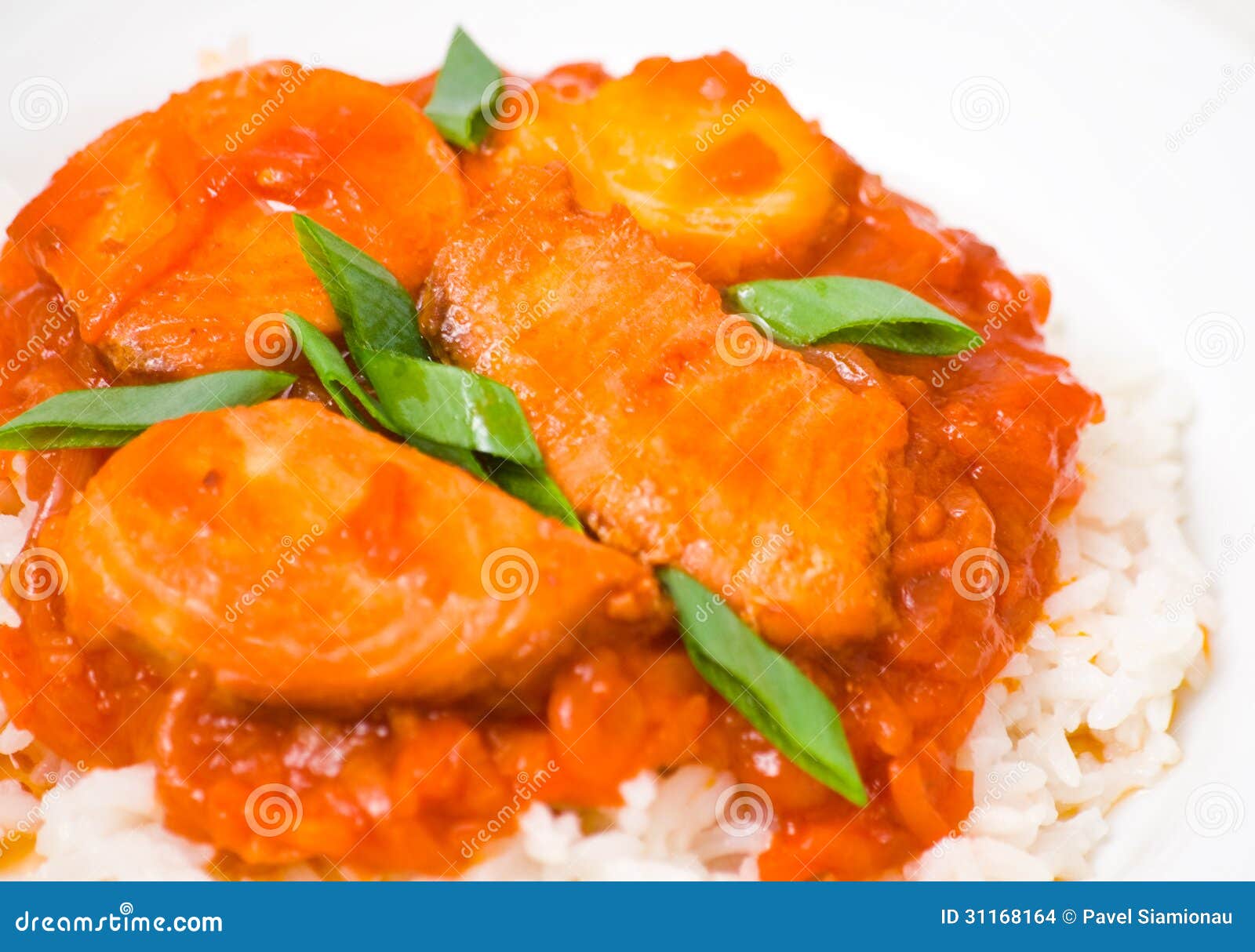 Fish with Vegetables and Rice Stock Photo - Image of plate, good: 31168164