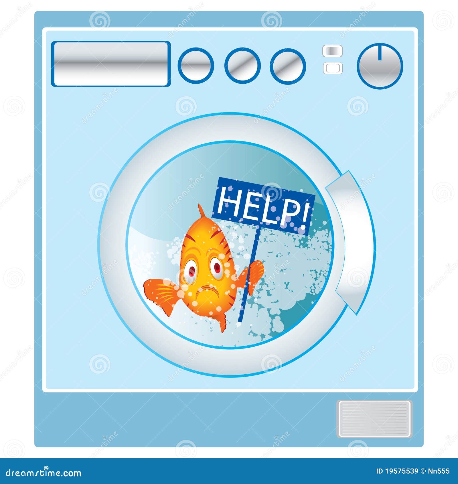 Fish in washing machine stock vector. Illustration of electronics ...