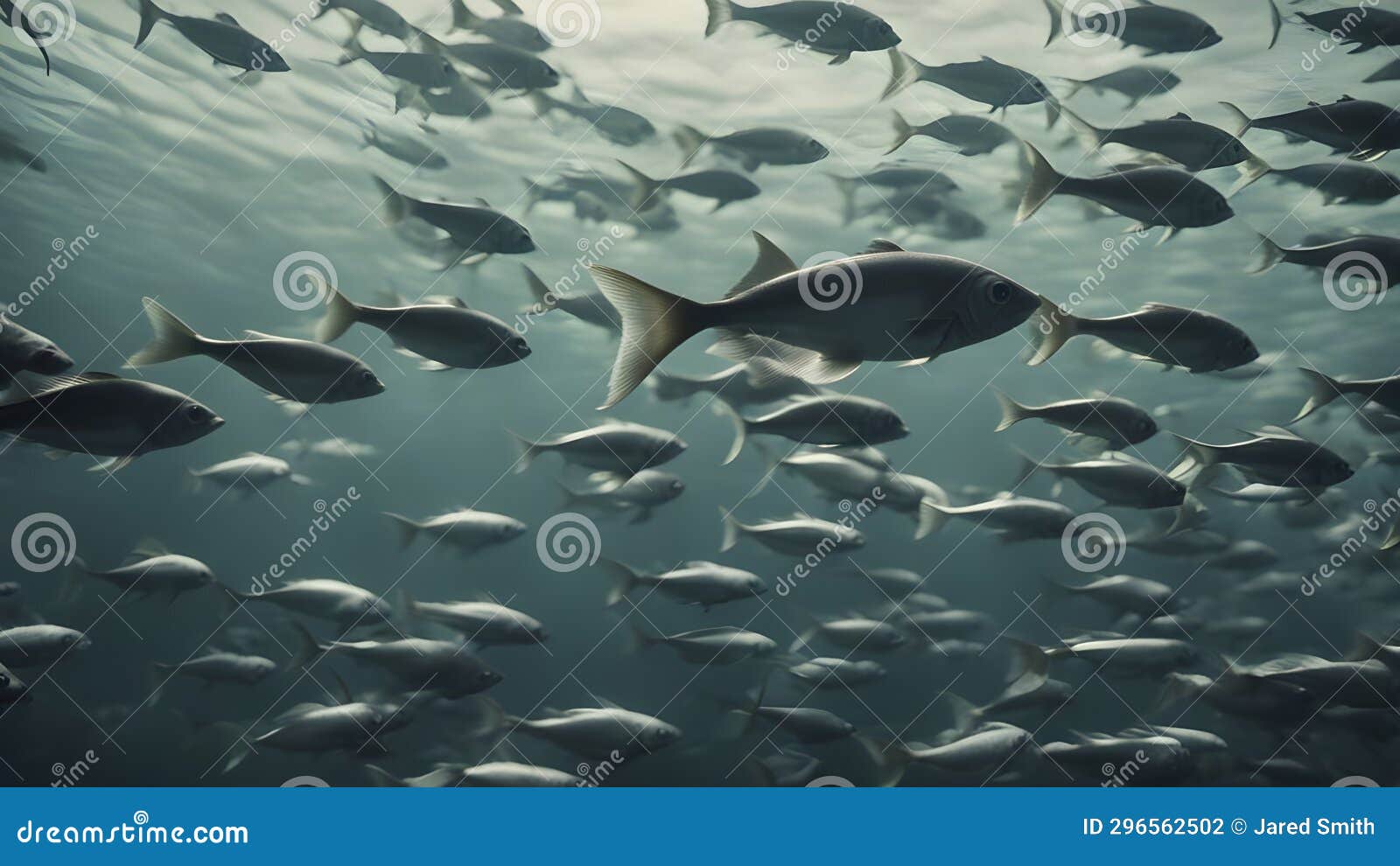 Fish in the Water a Dynamic Scene of a School of Fish Changing ...