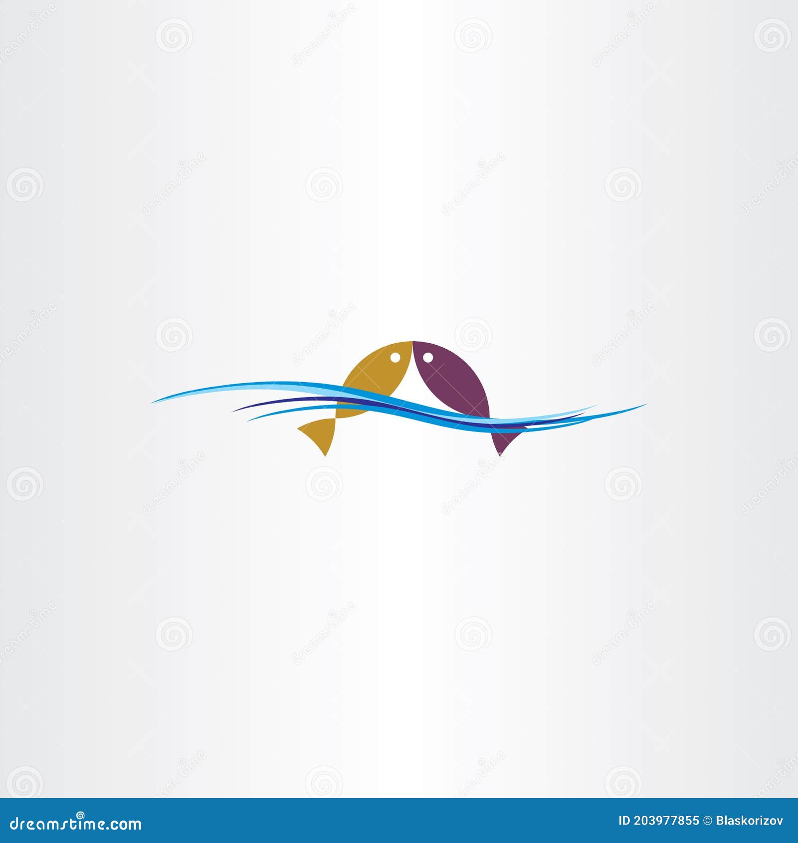 Fish in Water Logo Sign Design Element Stock Vector - Illustration of ...