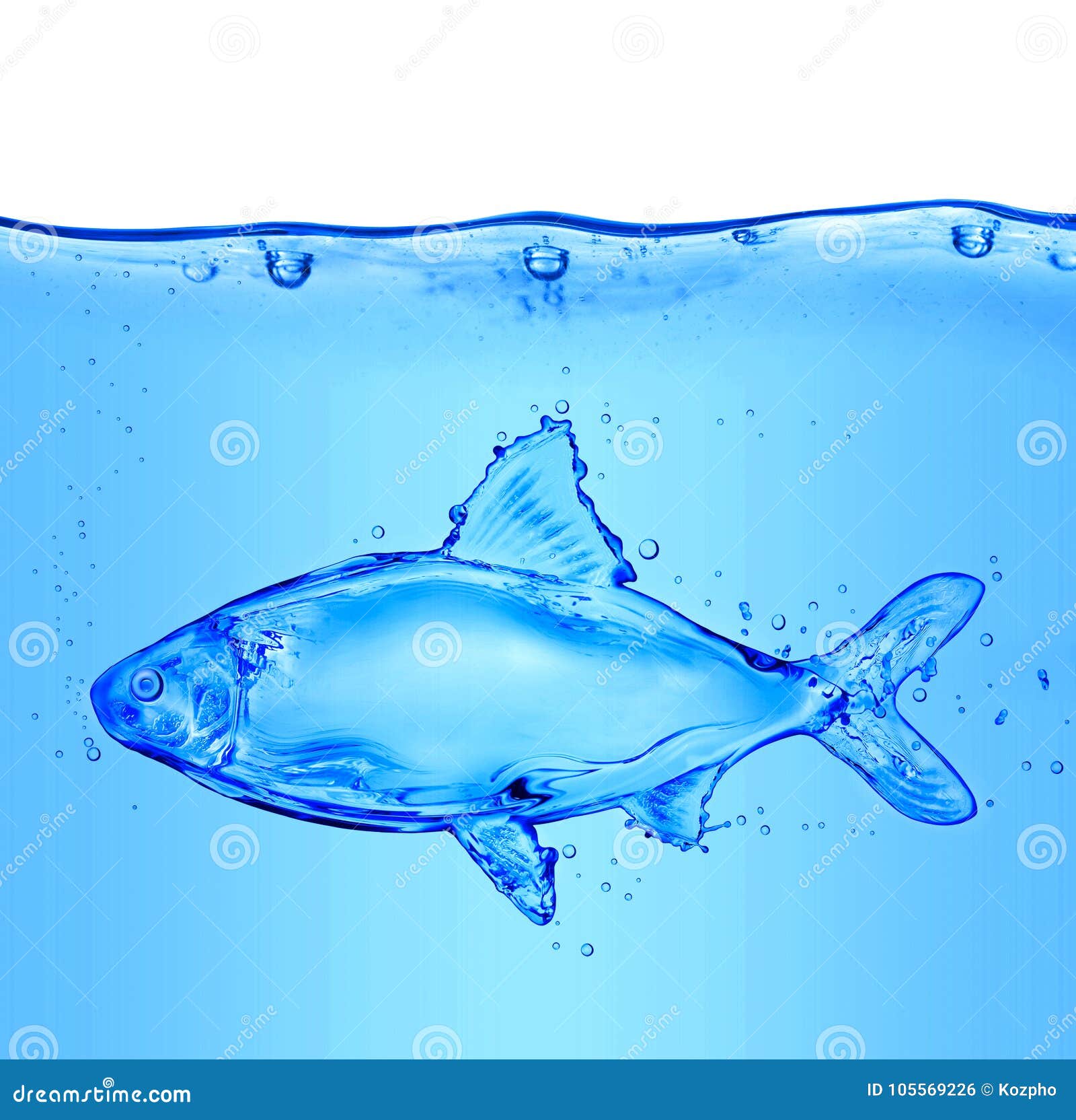 Fish from Water Splashes Float in Water Stock Photo - Image of clear ...