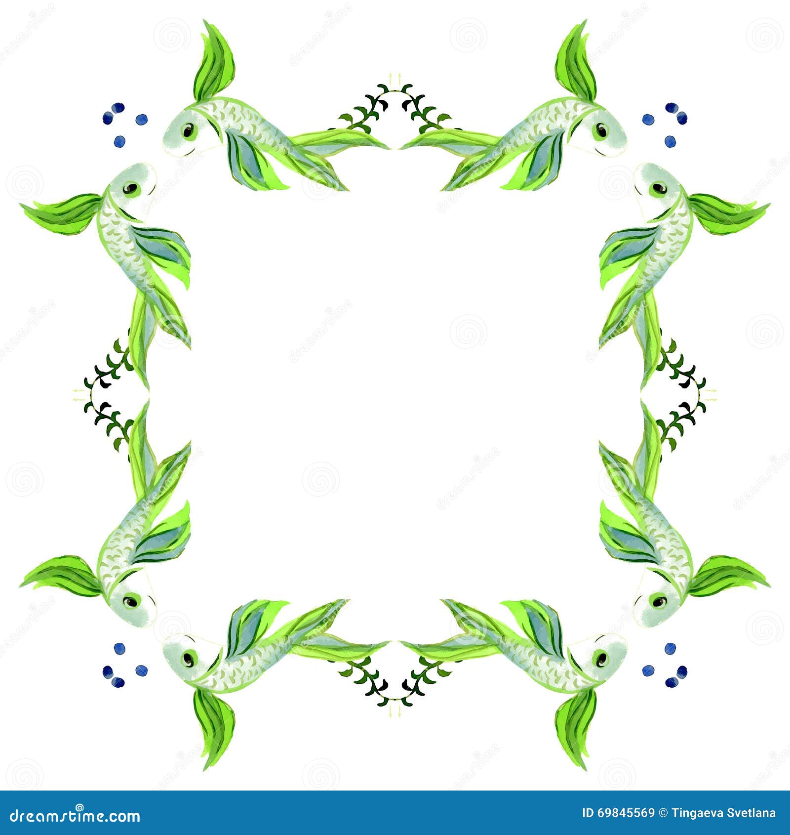 Fish Watercolor on a White Background Stock Illustration - Illustration ...