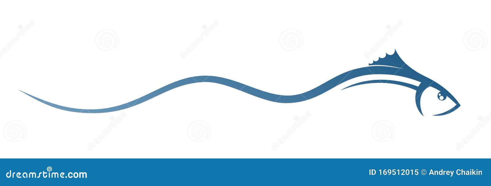 Fish with wave. stock vector. Illustration of symbol - 169512015