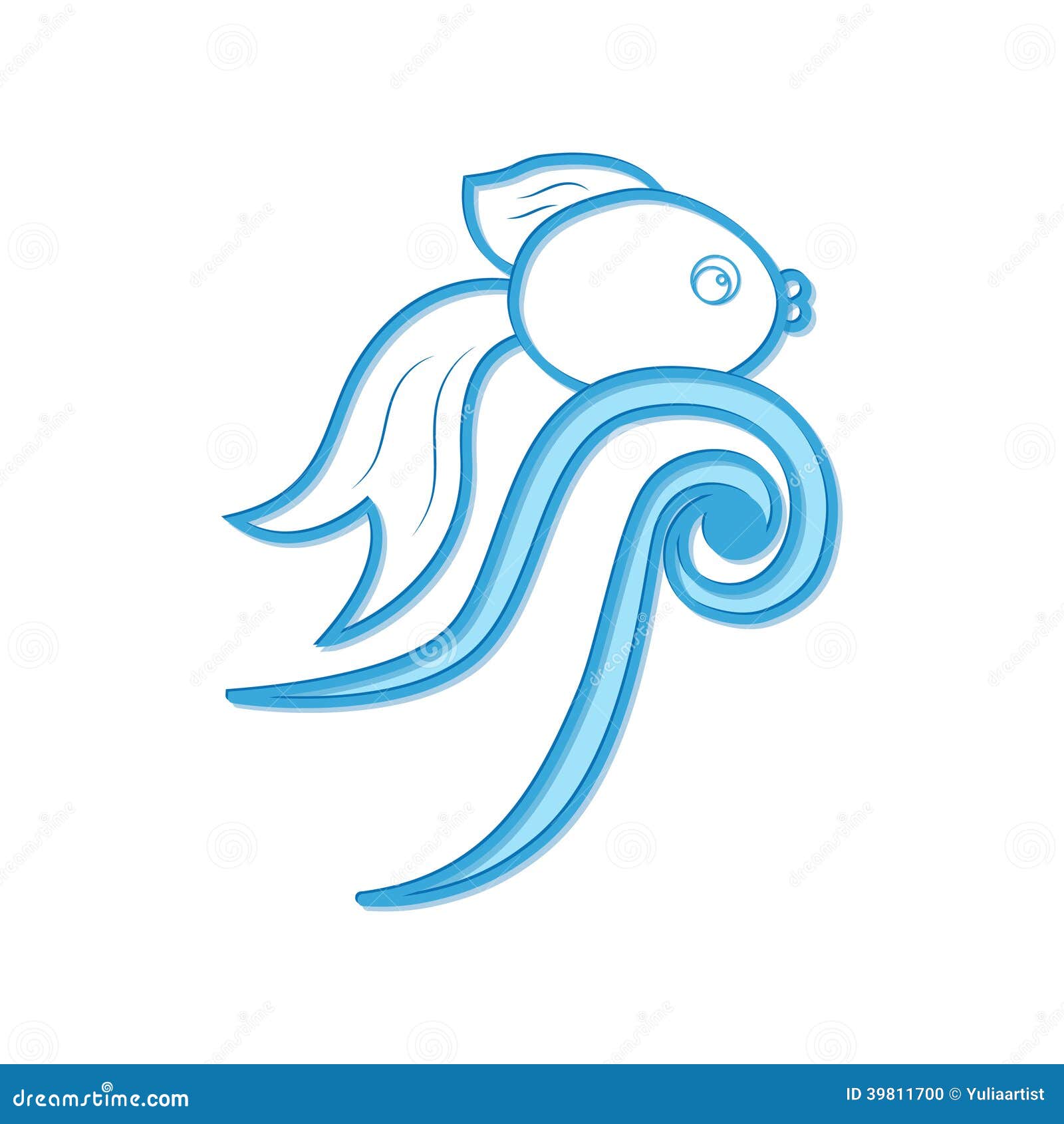 Fish and wave stock illustration. Illustration of backdrop - 39811700