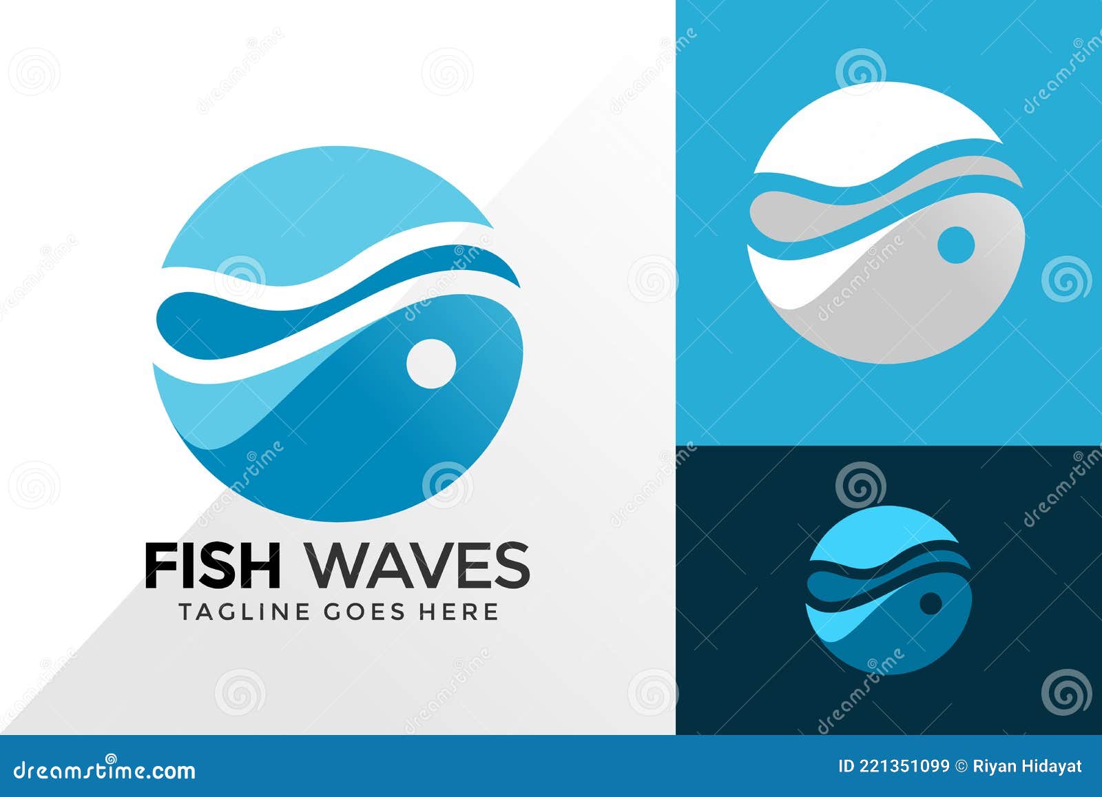 Fish Waves Logo Design, Brand Identity Logos Designs Vector ...