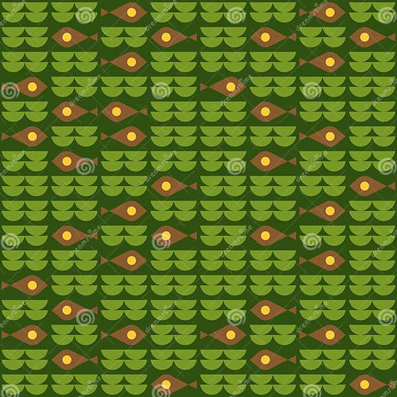 Fish and Waves Military Pattern. Army Background Stock Vector ...