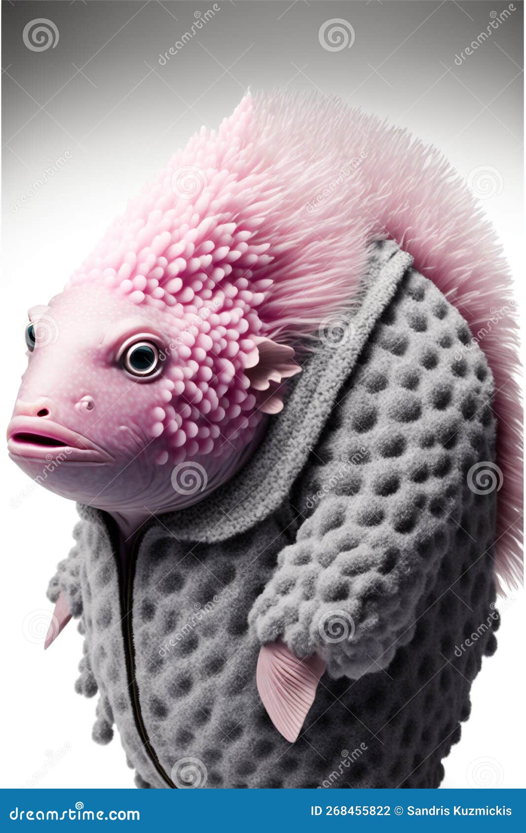 Fish Wearing Coat. Generative AI Stock Illustration - Illustration of ...
