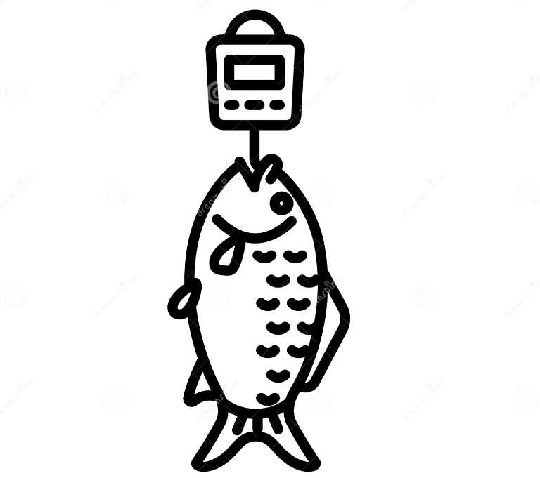Illustration of Portable Fish Scale for Fish Weighting. Stock ...