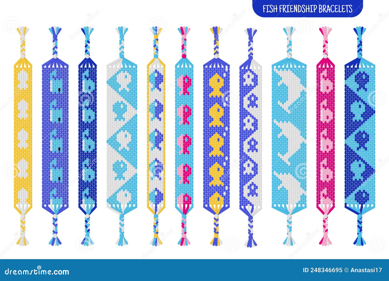 Fish and Whale Handmade Friendship Bracelets Set of Threads or Beads ...