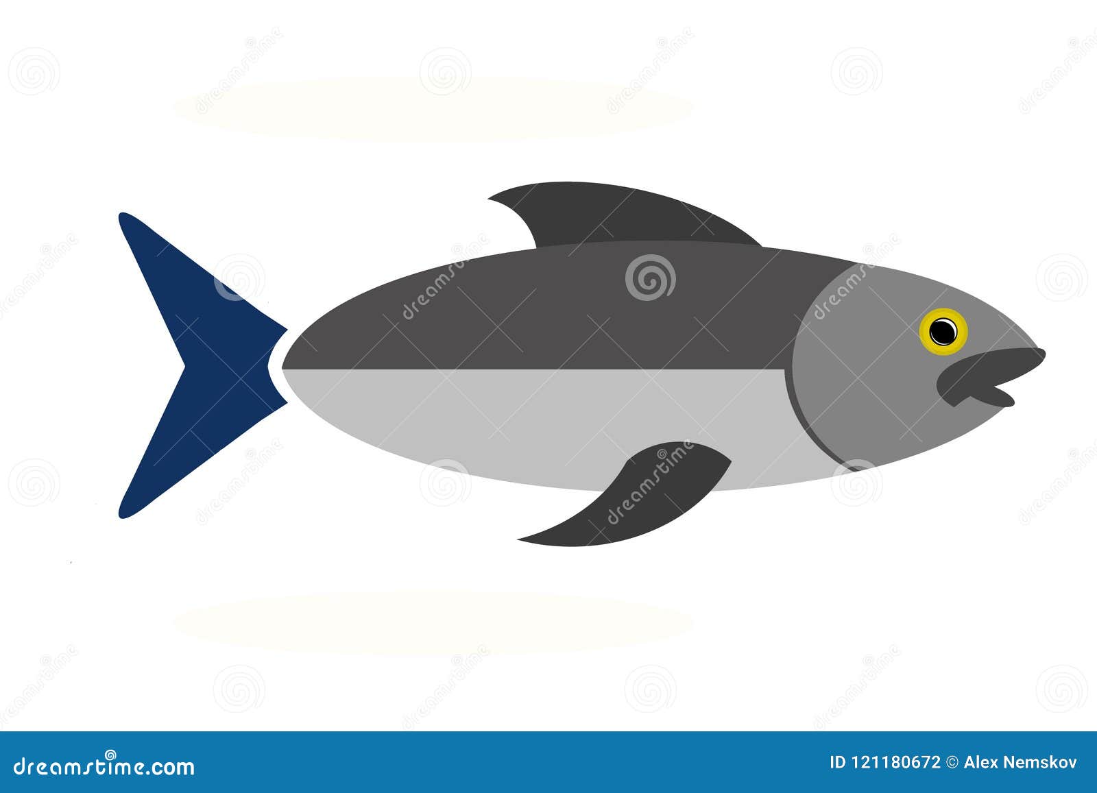 Fish on a White Background. Animals. Stock Illustration - Illustration ...