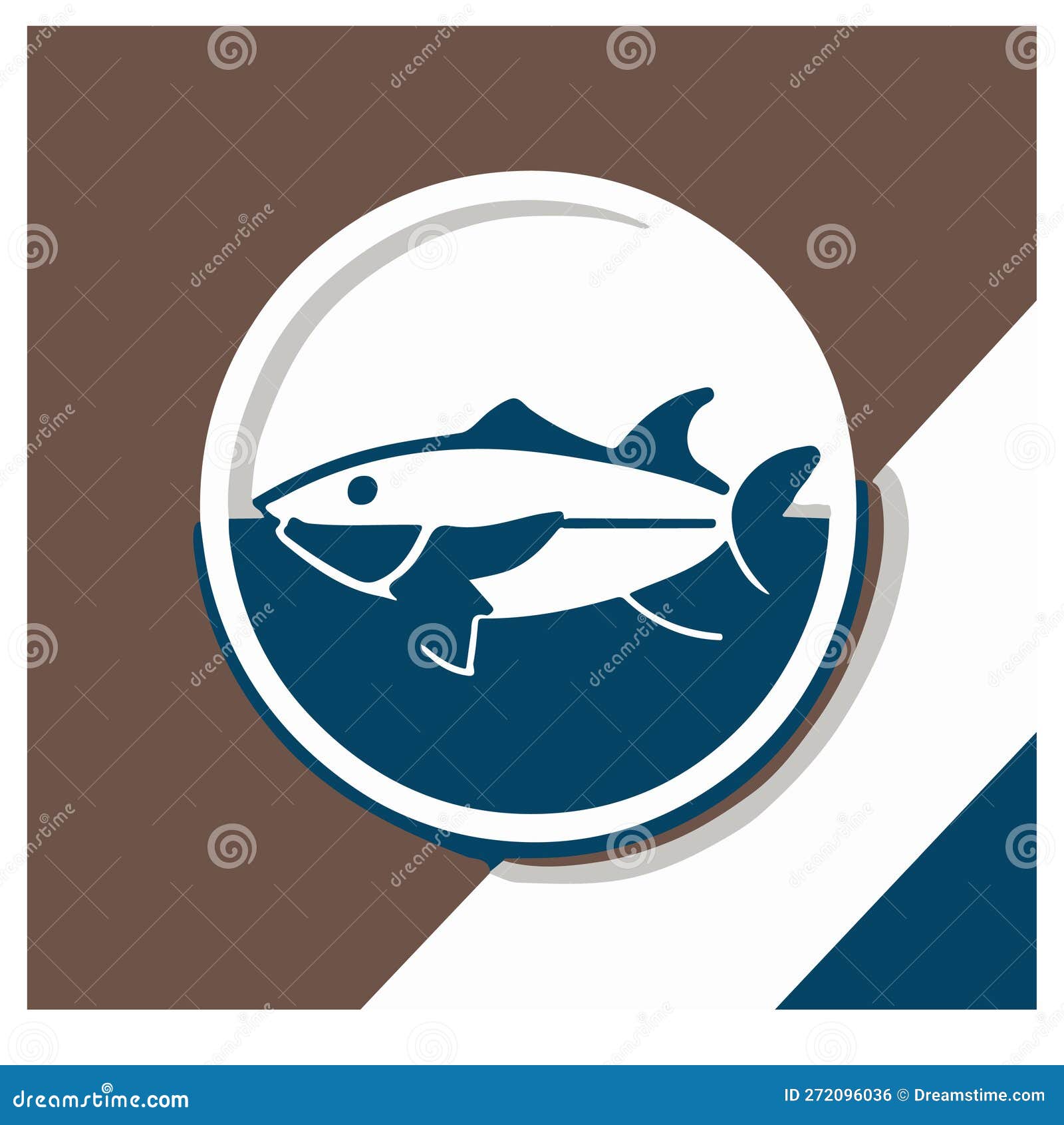 Fish on the White and Brown Background with Blue Accents for Different ...