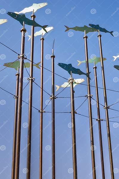 Fish wind sculptures stock photo. Image of pointing, creatures - 9168524
