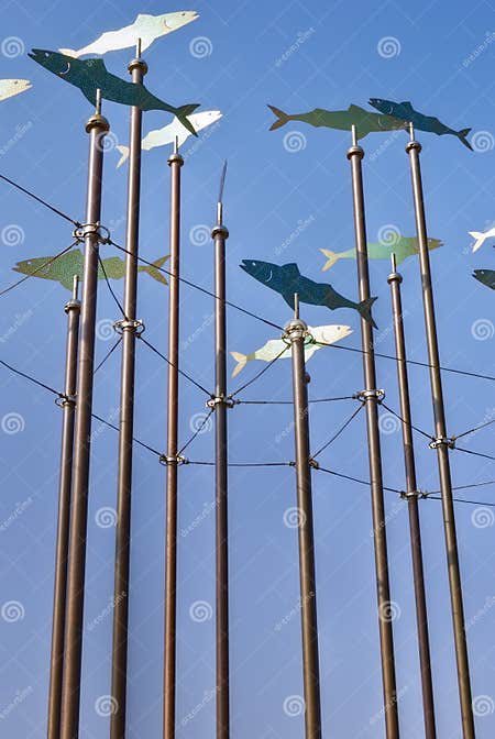 Fish wind sculptures stock photo. Image of pointing, creatures - 9168524