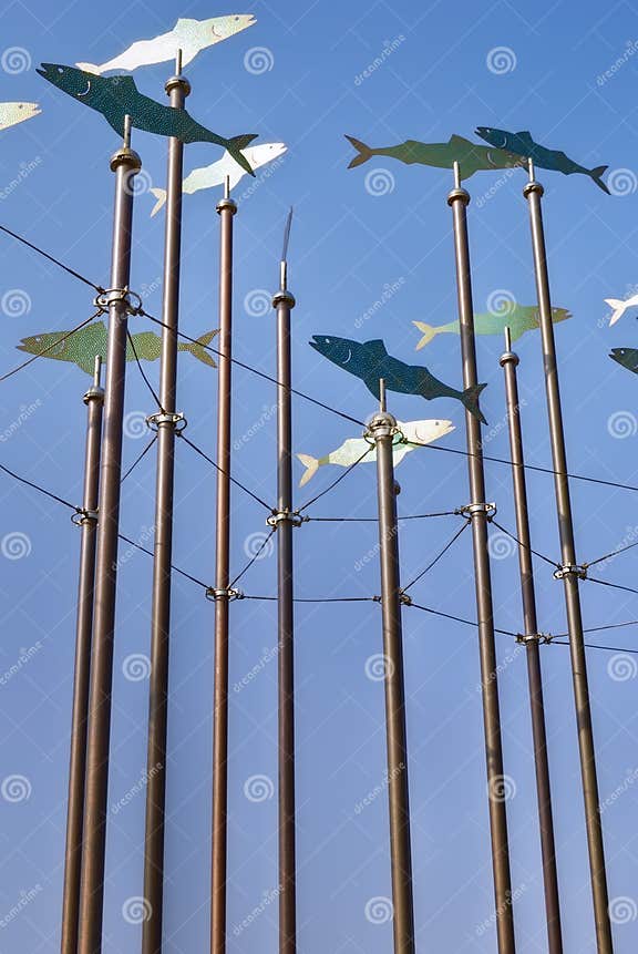 Fish wind sculptures stock photo. Image of pointing, creatures - 9168524