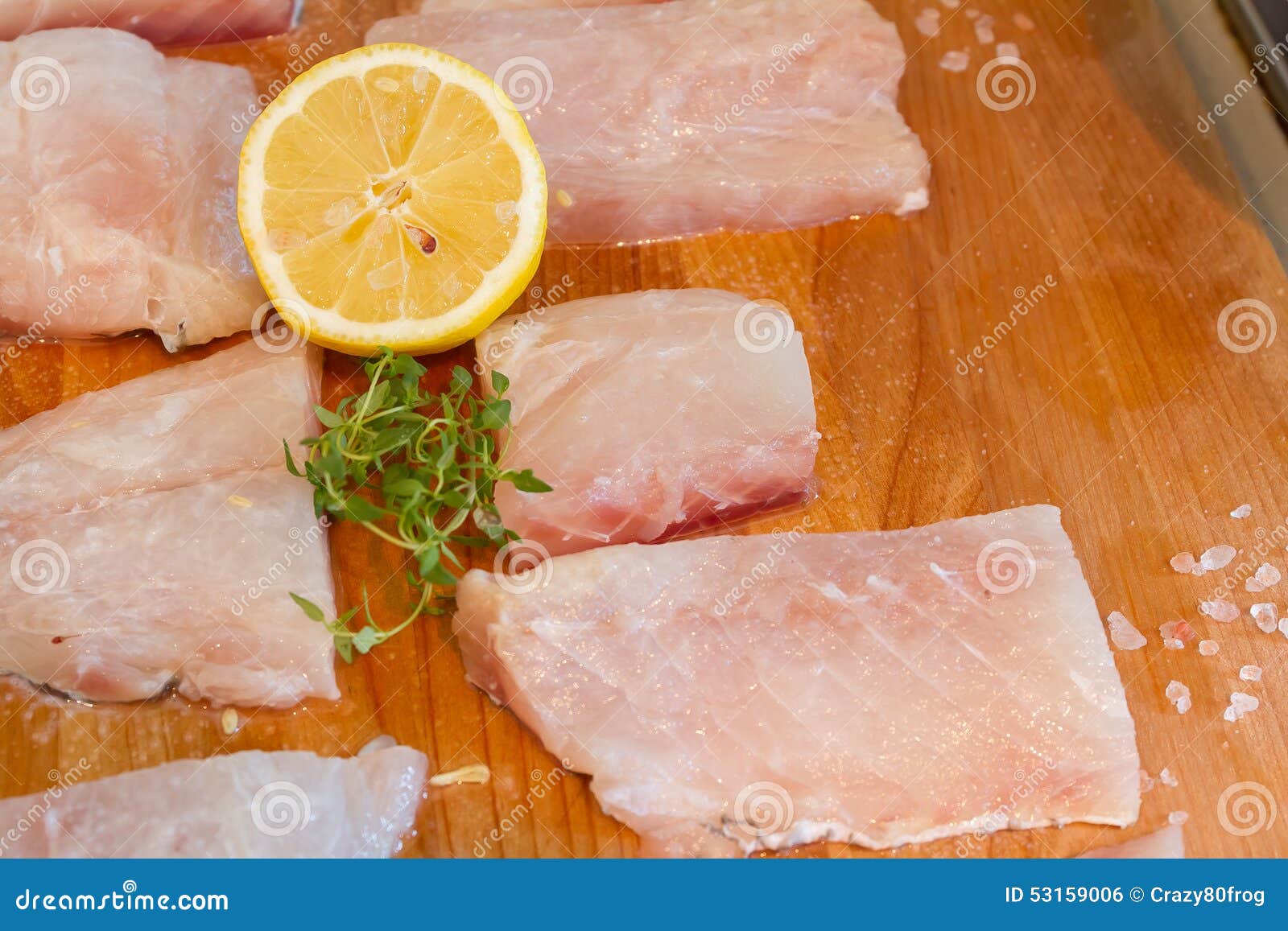 Fish on Wooden Cutting Board Ready for Cooking Stock Photo - Image of ...