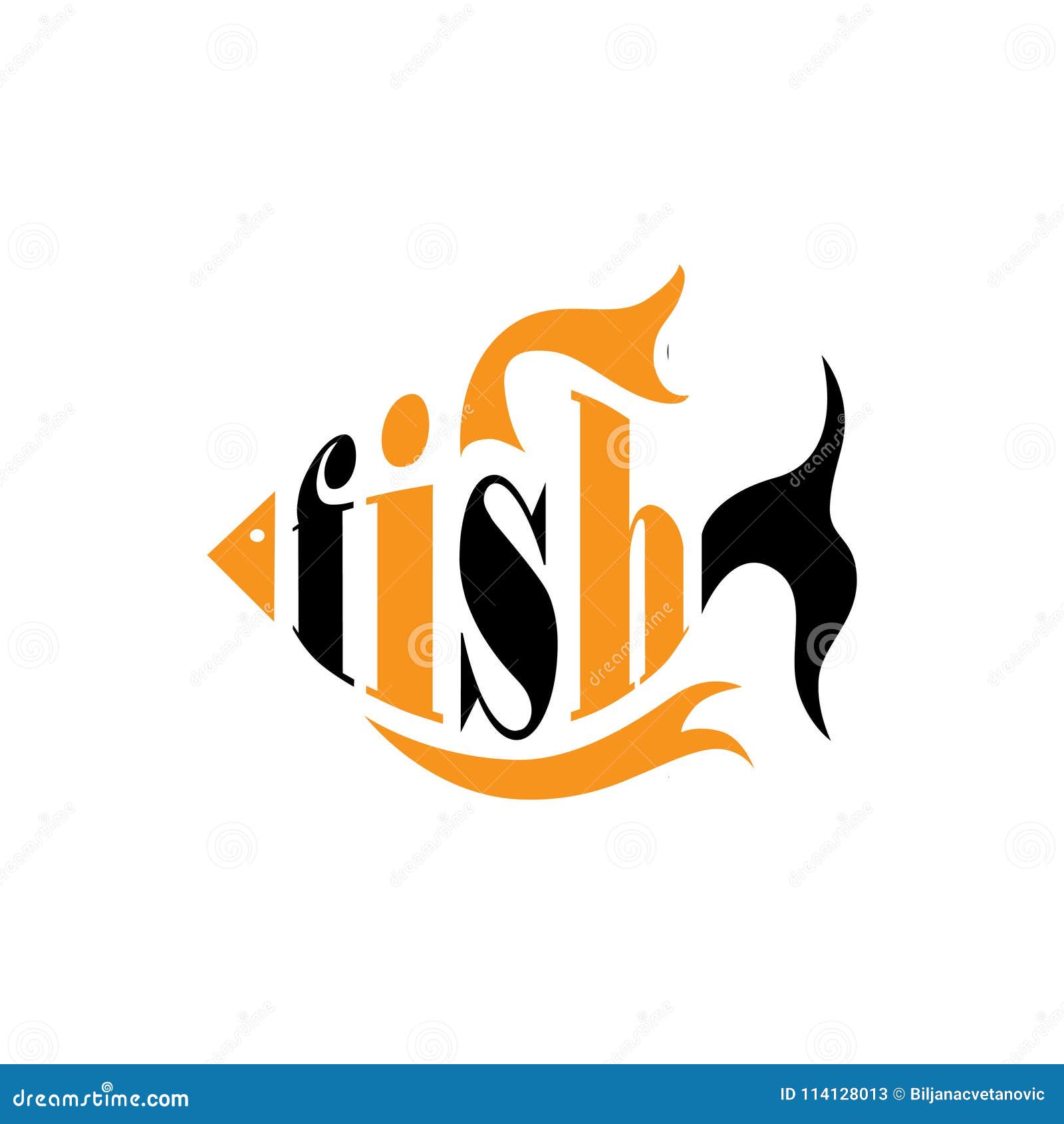 Fish word mark logo stock vector. Illustration of icon - 114128013