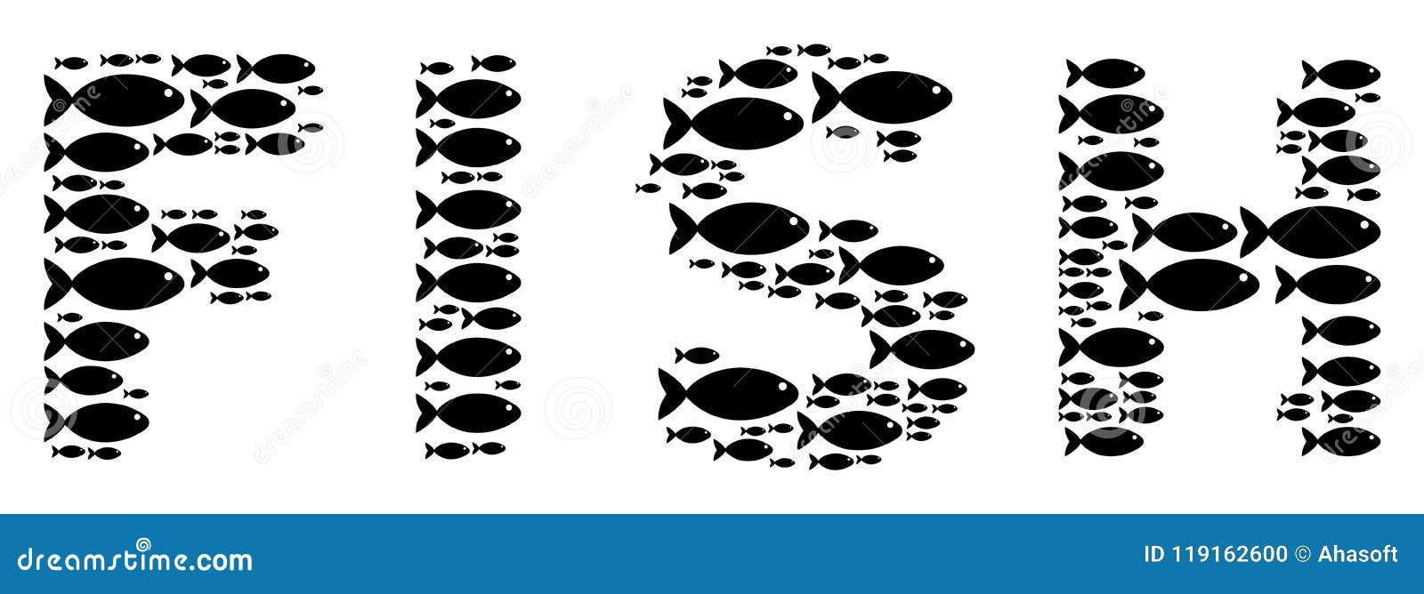 Fish Word Composition of Fish Icons Stock Vector - Illustration of ...