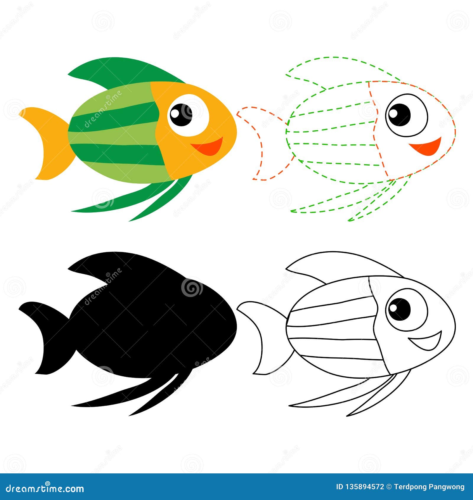 Fish Worksheet Vector Design Stock Illustration - Illustration of ...