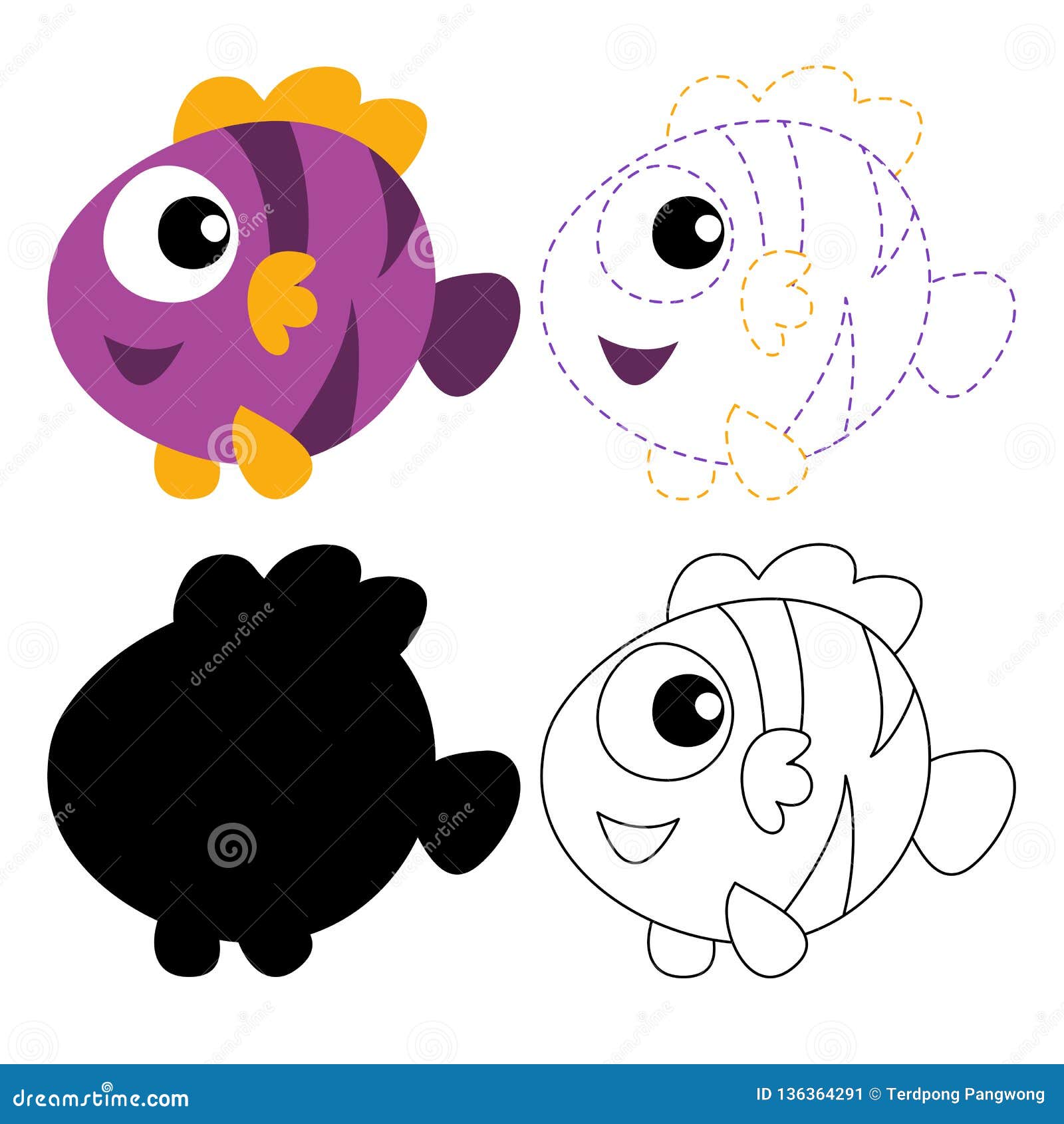 Fish Worksheet Vector Design Stock Vector - Illustration of graphic ...