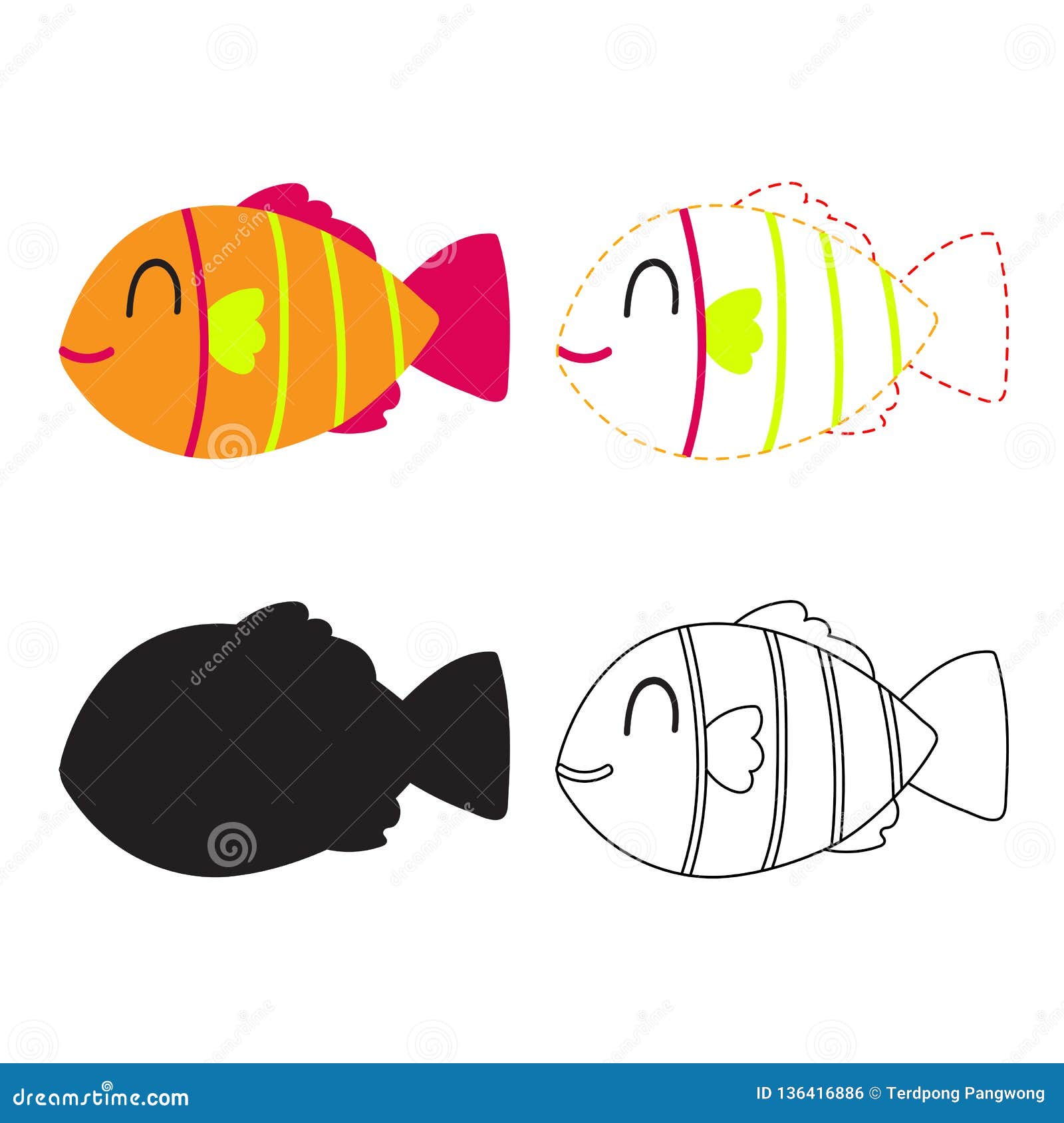 Fish Worksheet Vector Design Stock Illustration - Illustration of ...