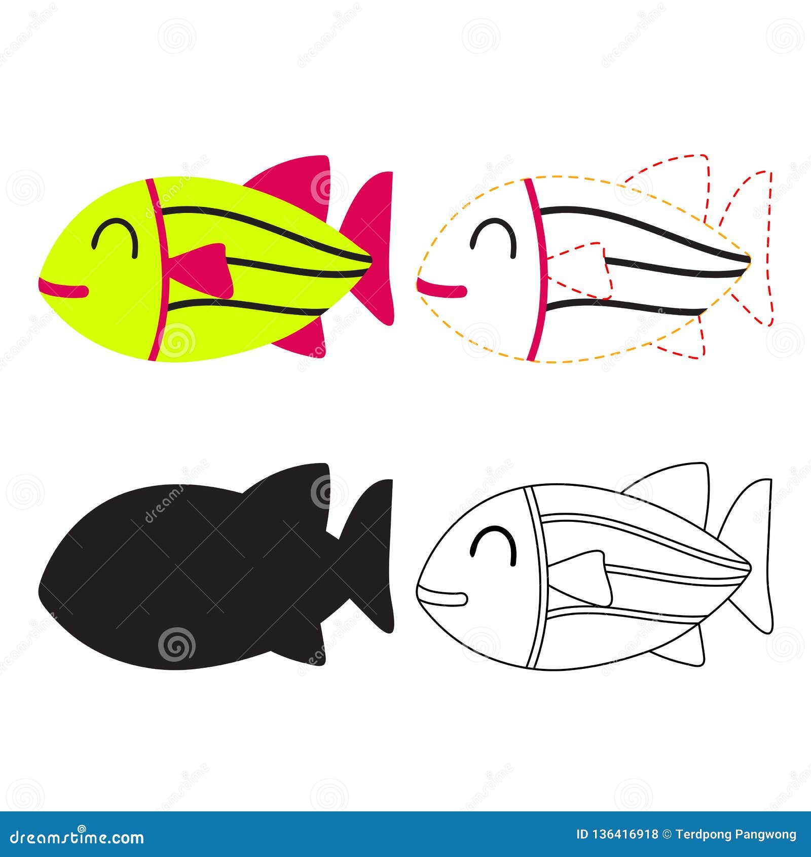 Fish Worksheet Vector Design Stock Illustration - Illustration of icon ...