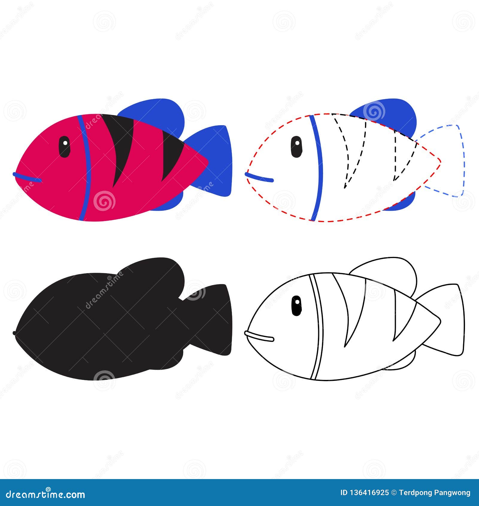 Fish Worksheet Vector Design Stock Illustration - Illustration of ...