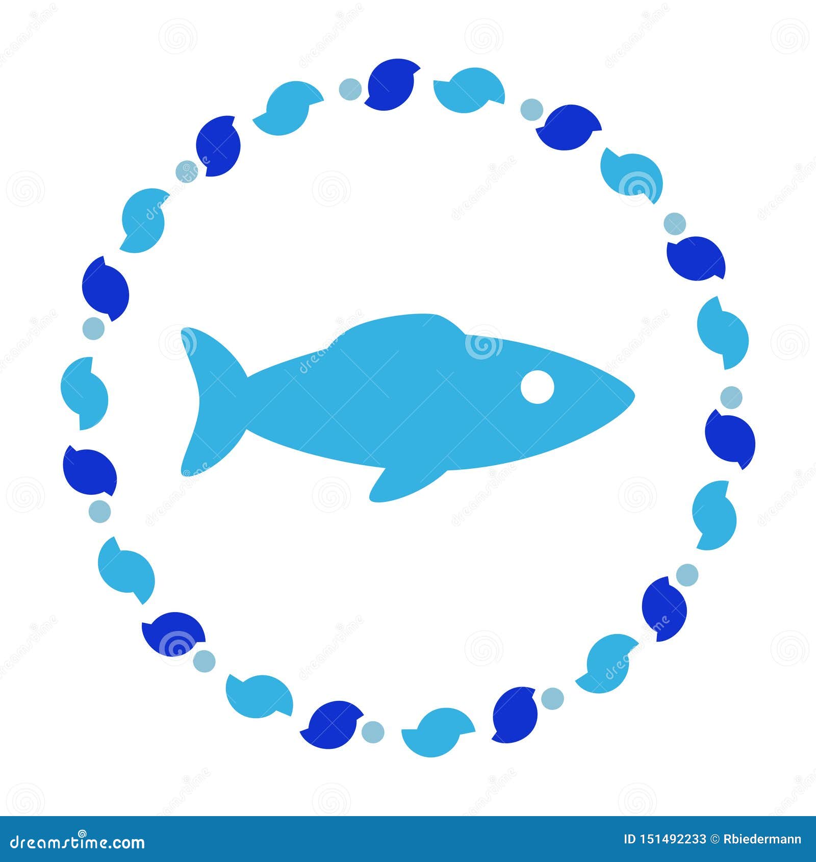 Fish and wreath stock vector. Illustration of vector - 151492233