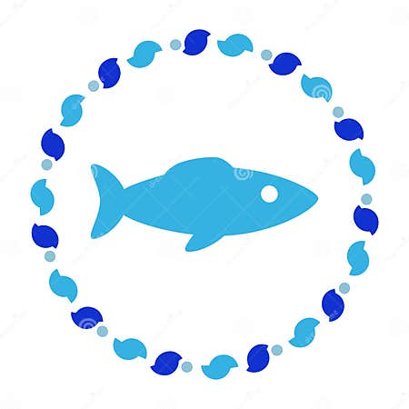 Fish and wreath stock vector. Illustration of vector - 151492233