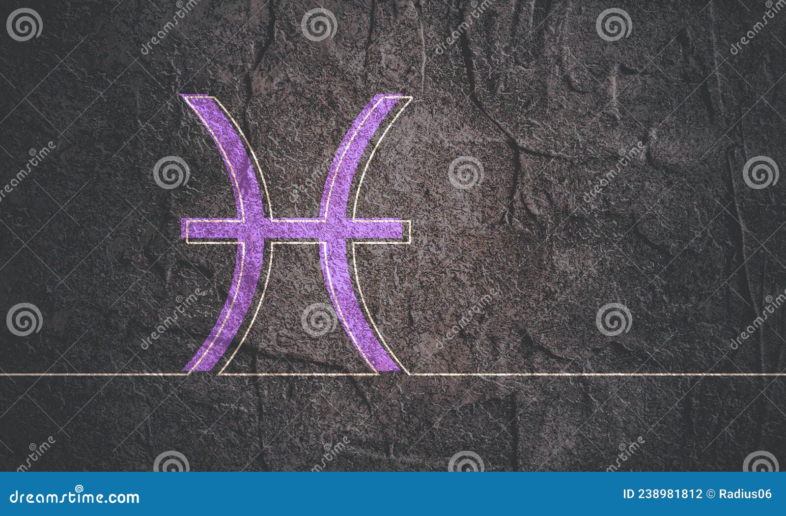 Fish Zodiac Symbol Icon in Thin Line Style Stock Photo - Image of ...