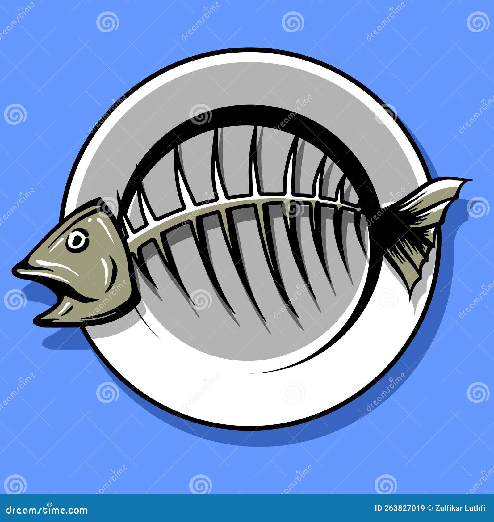 Cartoon Fishbone Pattern | CartoonDealer.com #118784331