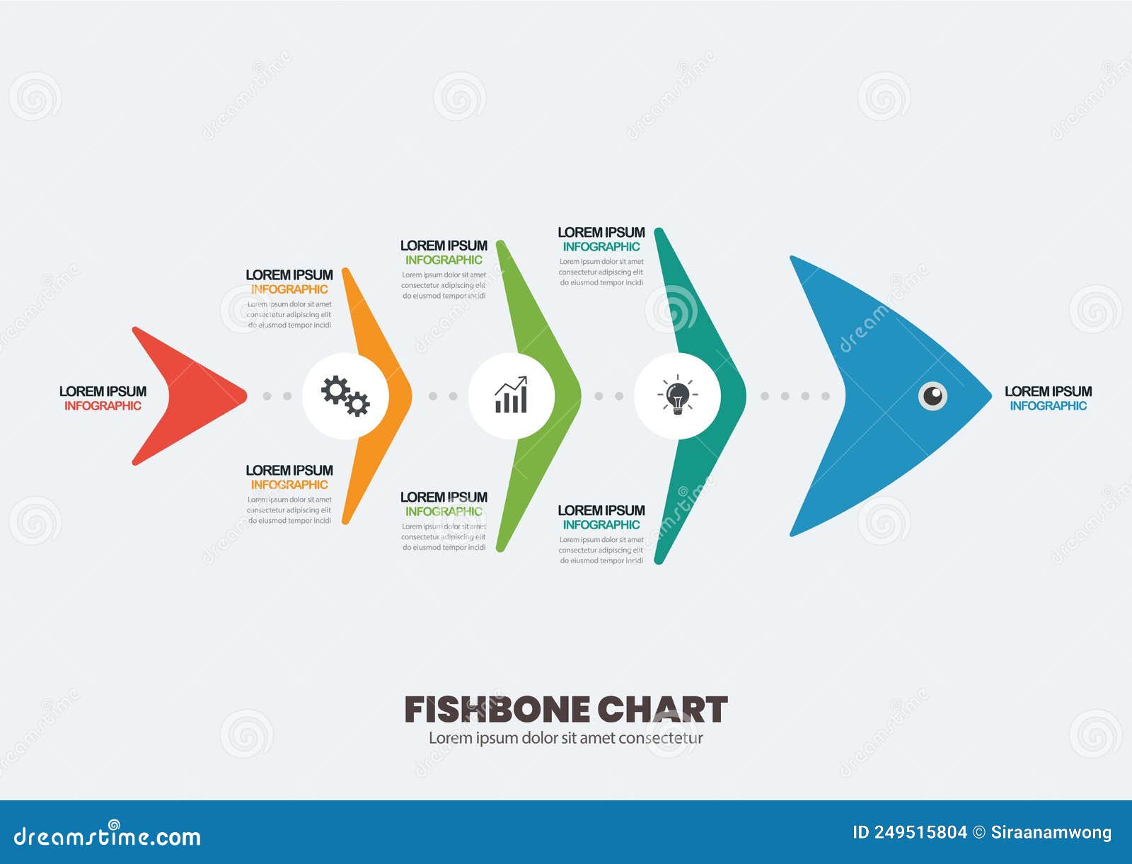 Fishbone Chart Diagram Infographic Stock Vector - Illustration of ...