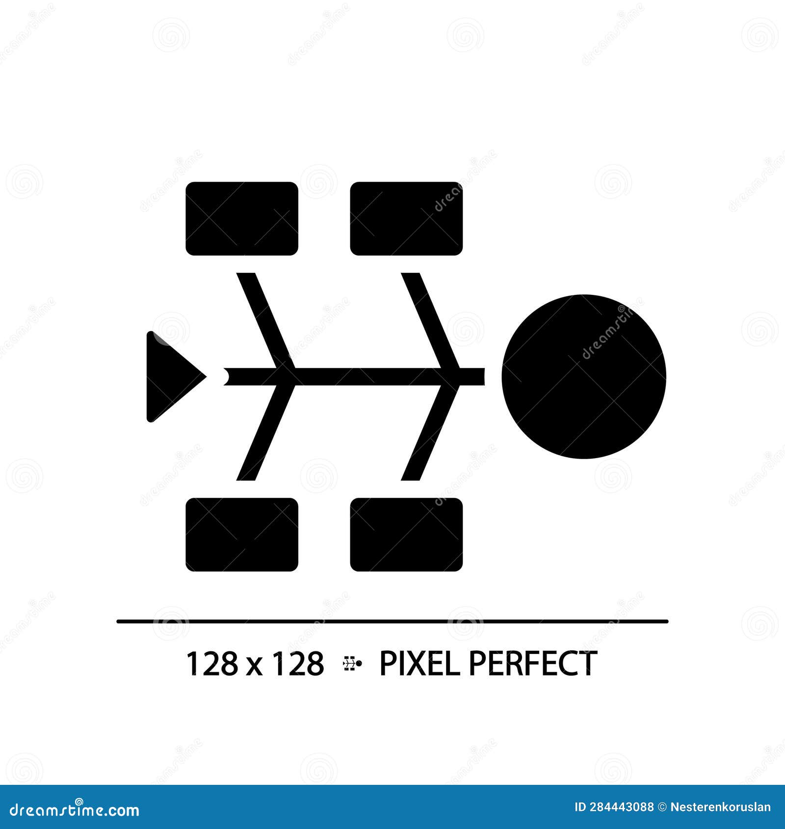 Fishbone Diagram Black Glyph Icon Stock Vector - Illustration of ...