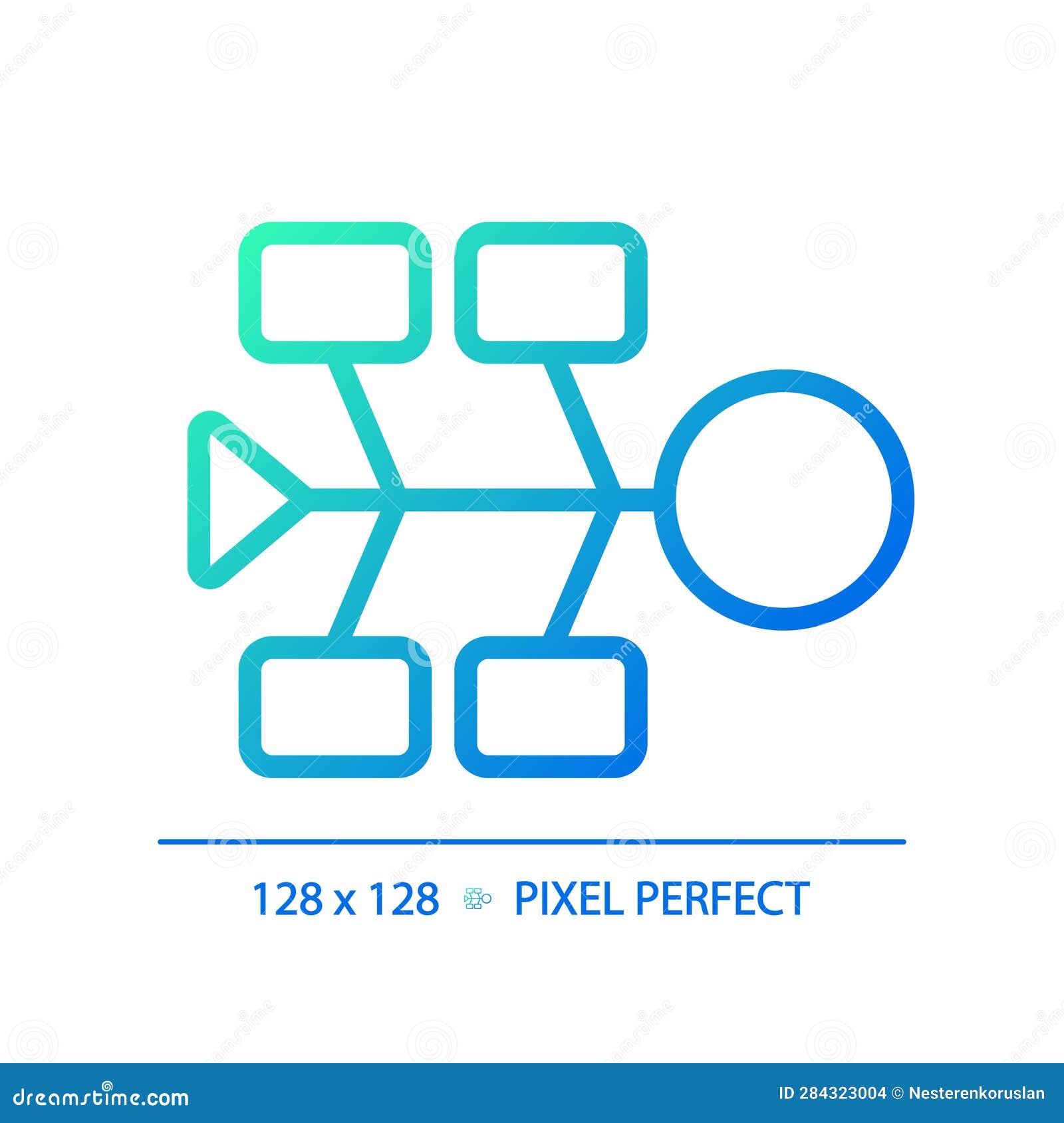 Fishbone Diagram Gradient Linear Vector Icon Stock Illustration ...