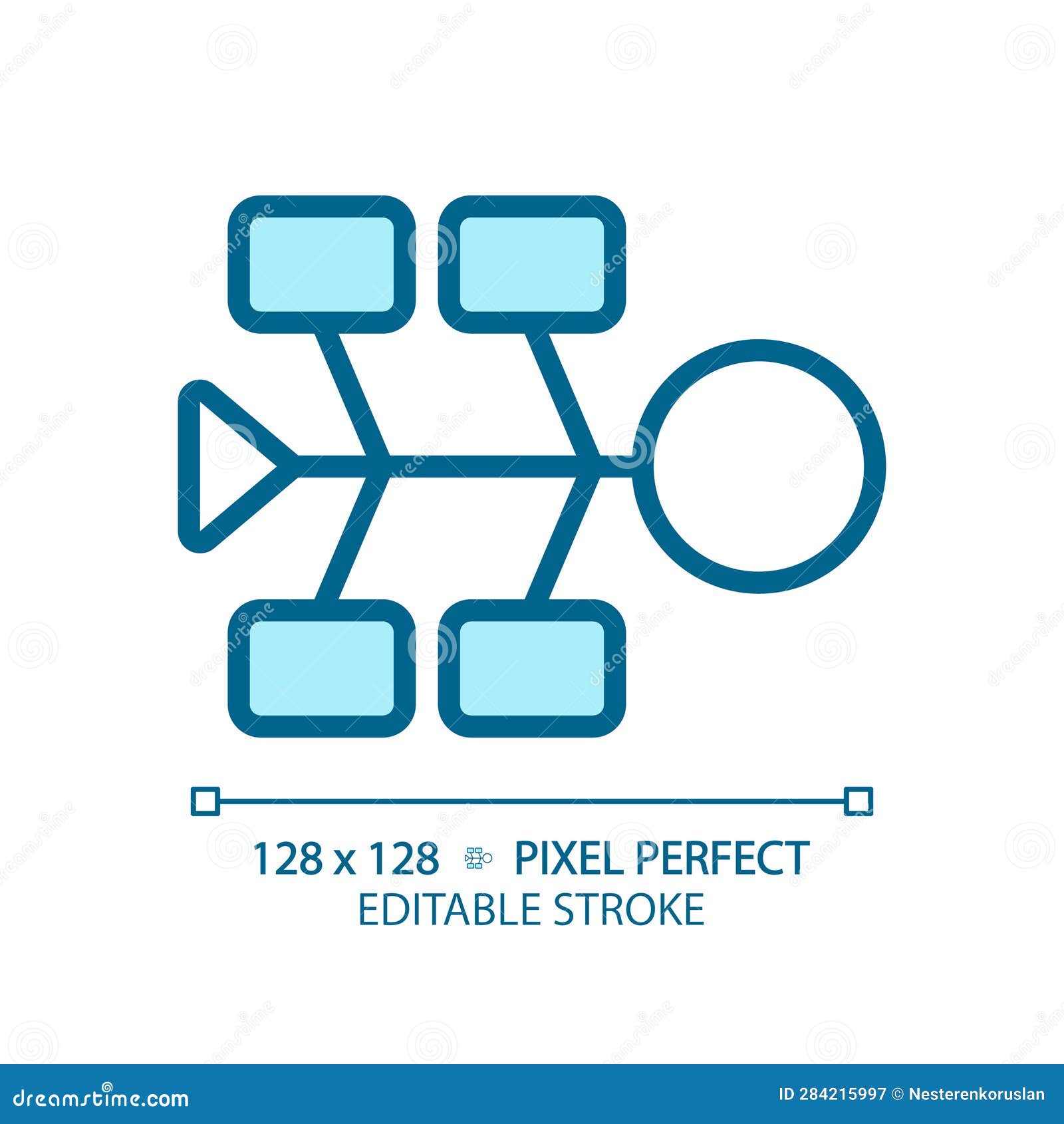 Fishbone Diagram Light Blue Icon Stock Vector - Illustration of layout ...