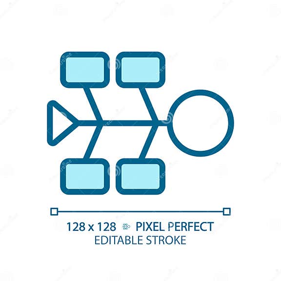 Fishbone Diagram Light Blue Icon Stock Illustration - Illustration of ...