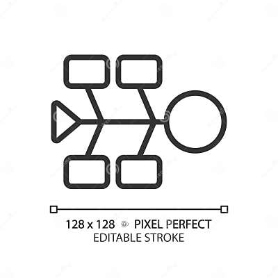 Fishbone Diagram Linear Icon Stock Vector - Illustration of stroke ...