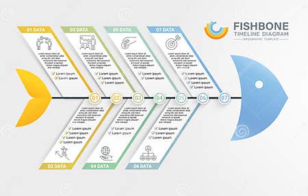 Fishbone Diagram Timeline Gantt Chart Templates Stock Vector ...