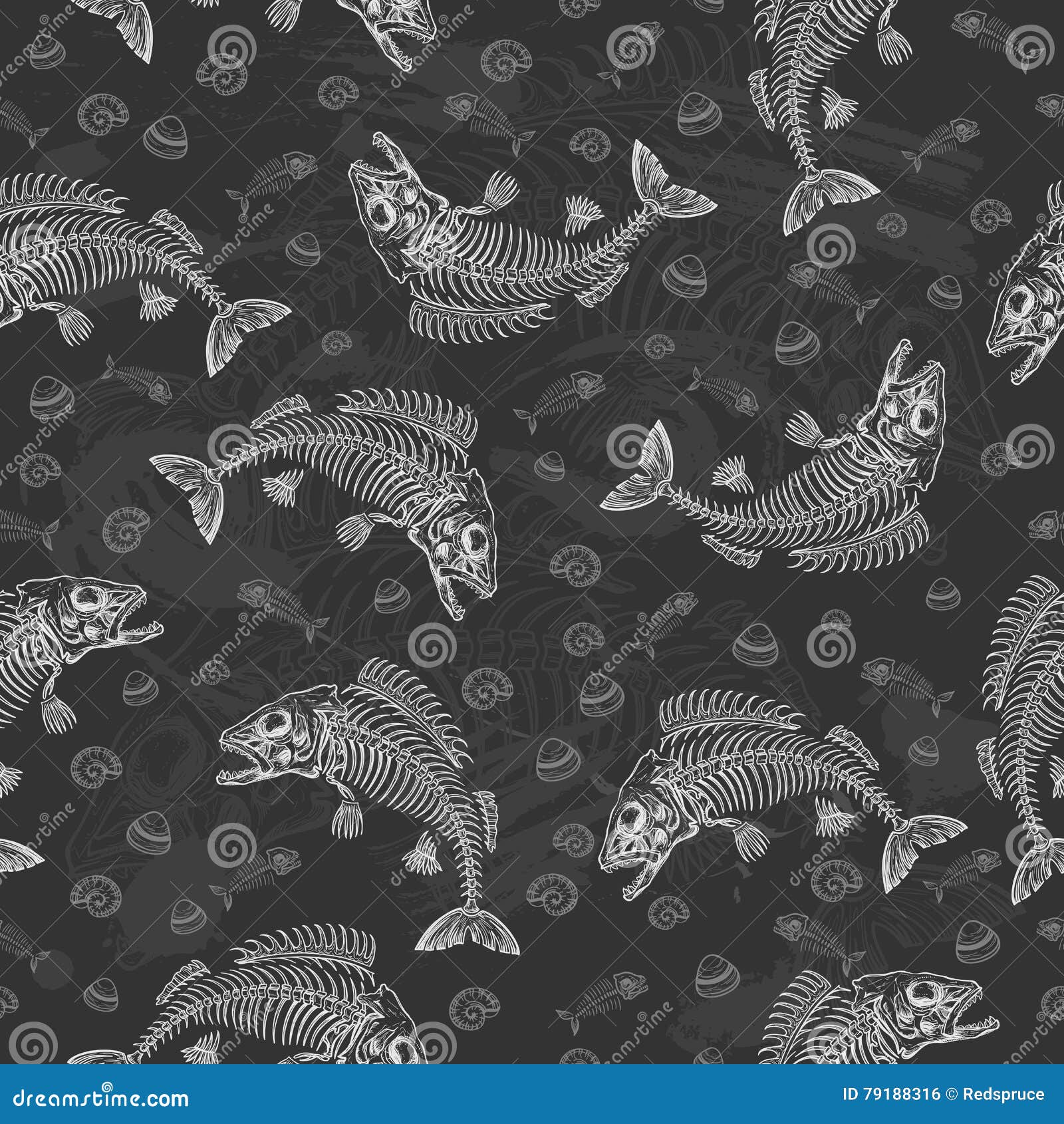 Fishbone drawing stock vector. Illustration of dark, angry - 79188316