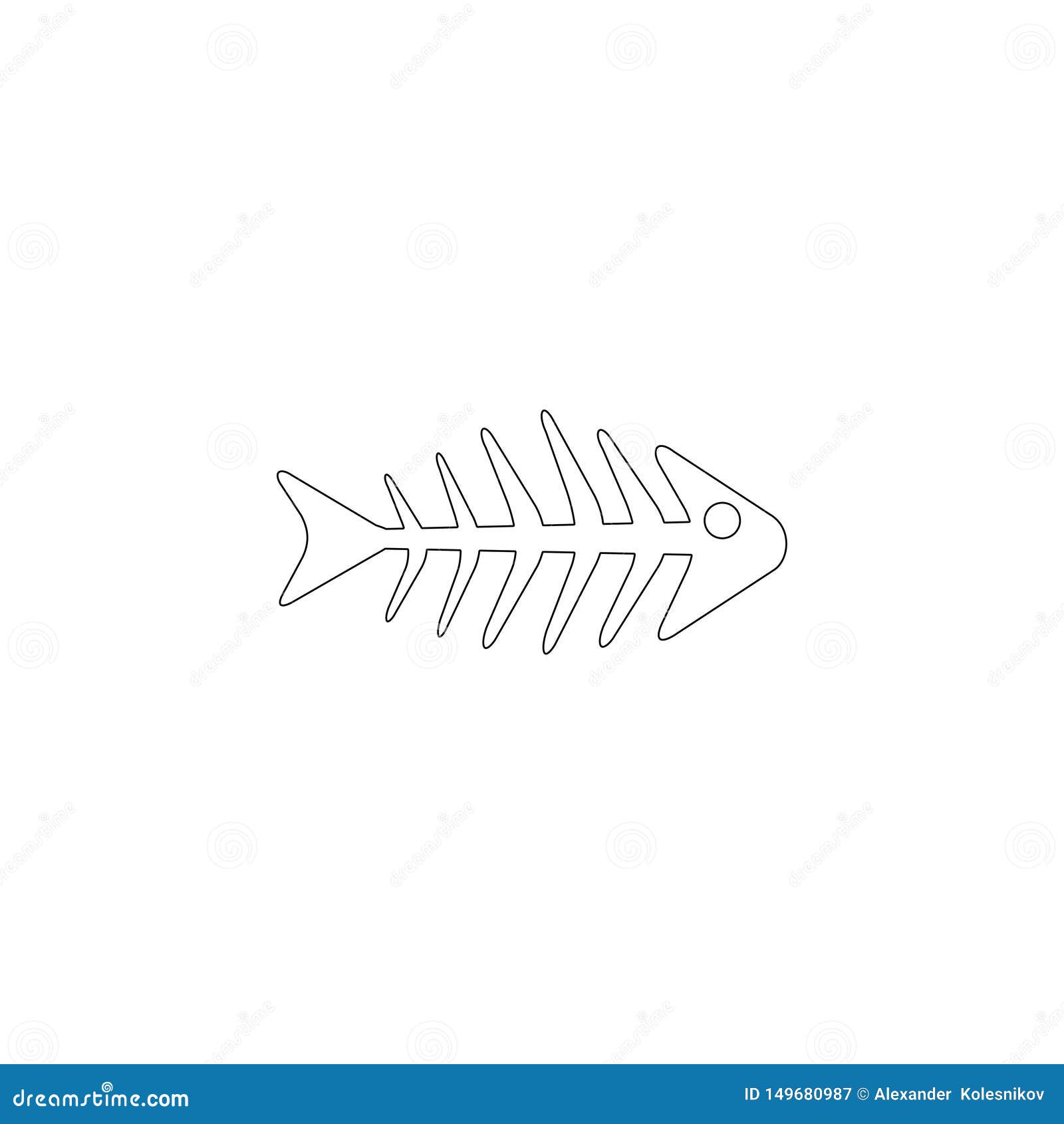 Fishbone. flat vector icon stock vector. Illustration of dead - 149680987