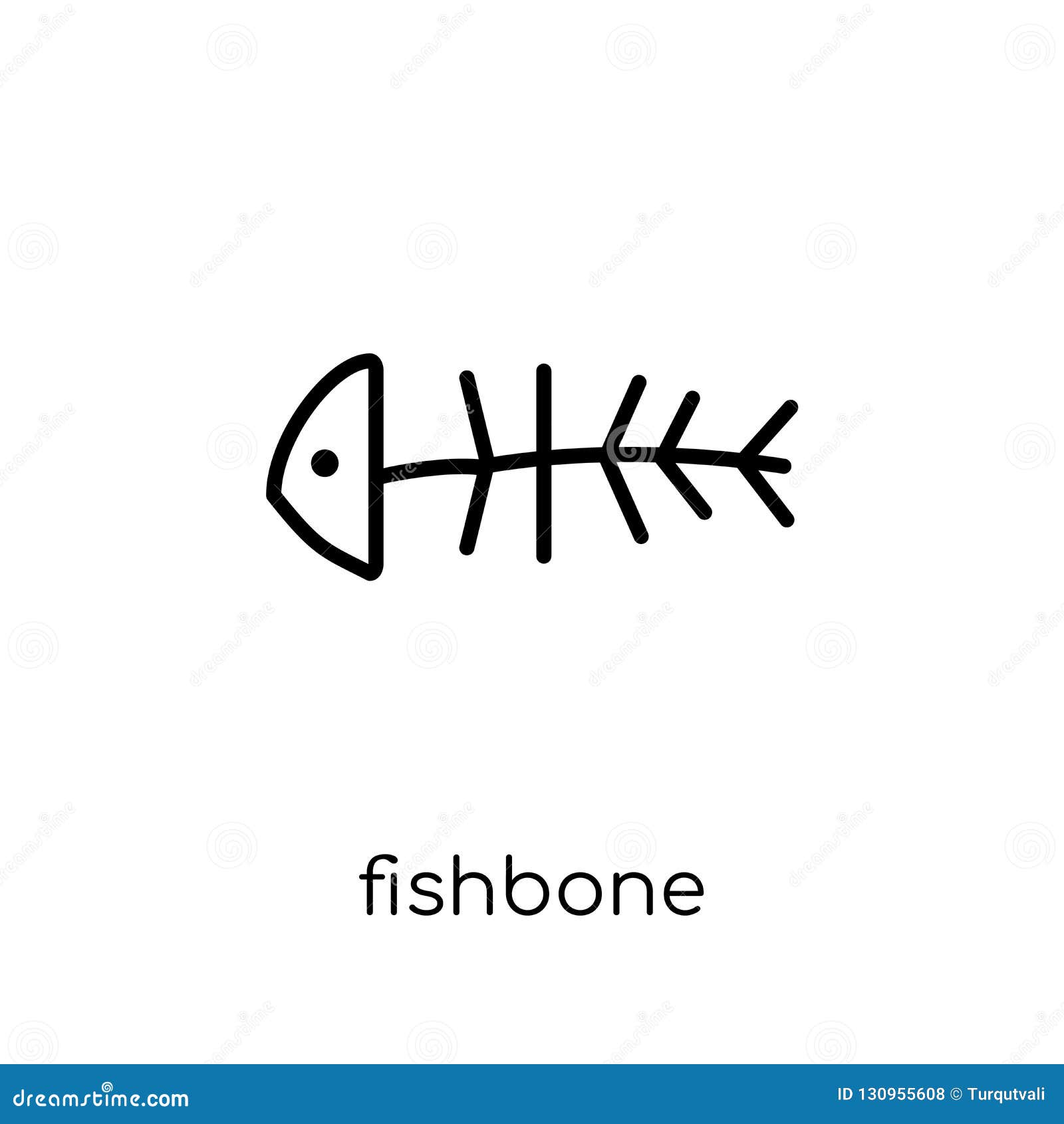 Fishbone Icon Vector Sign And Symbol Isolated On White Background ...