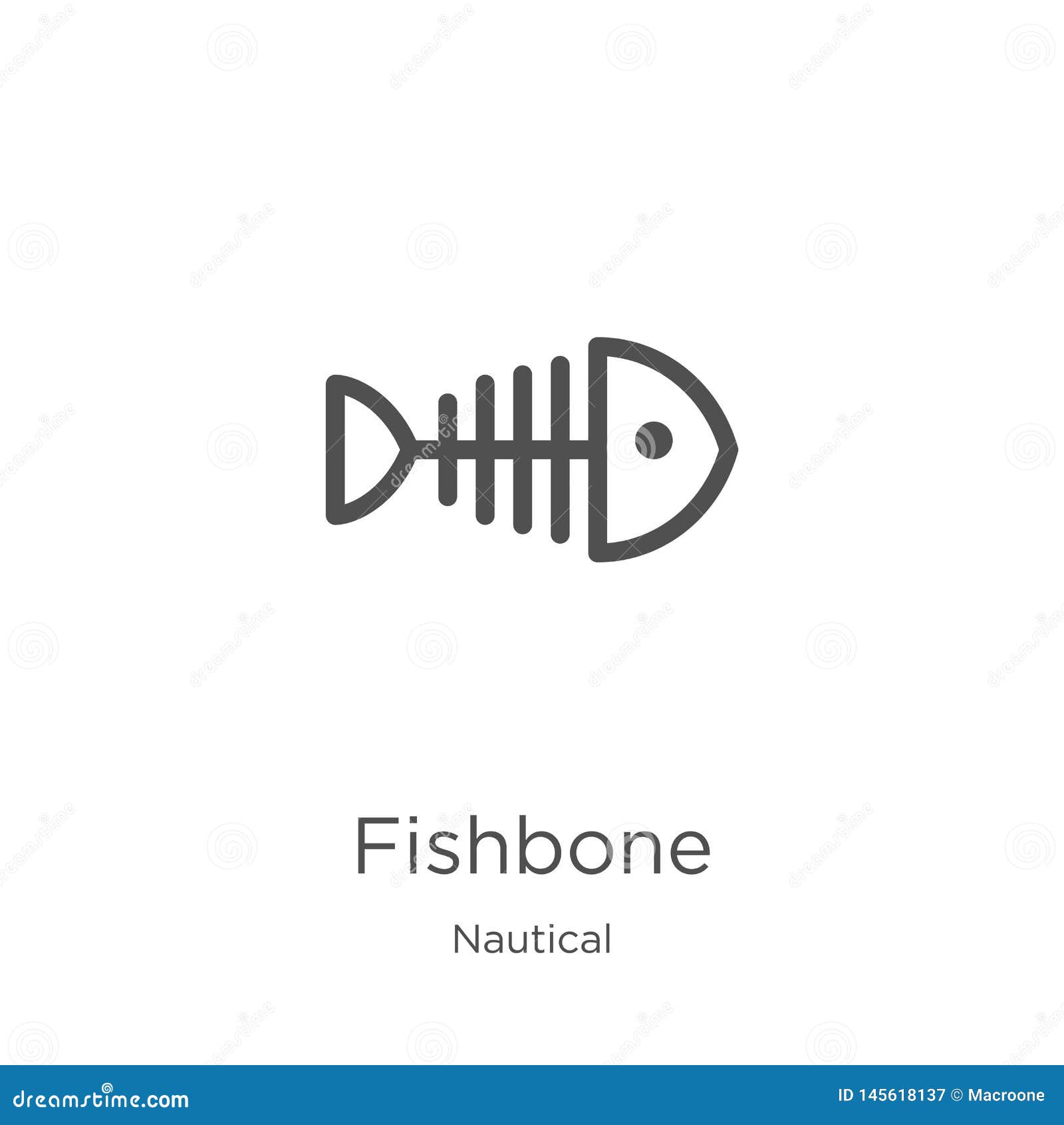 Fishbone Icon Vector from Nautical Collection. Thin Line Fishbone ...