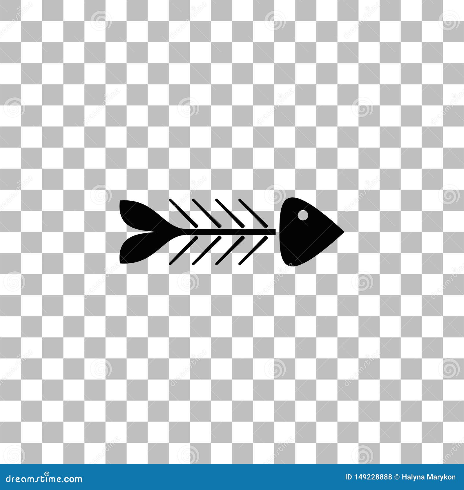 Fishbone icon flat stock vector. Illustration of animal - 149228888