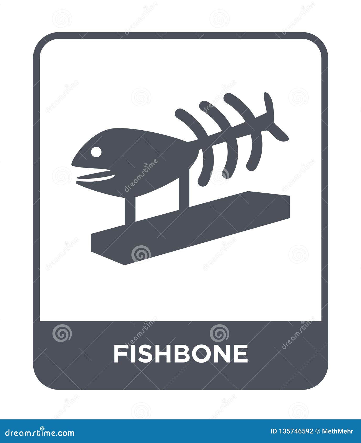 Fishbone Icon Vector Sign And Symbol Isolated On White Background ...
