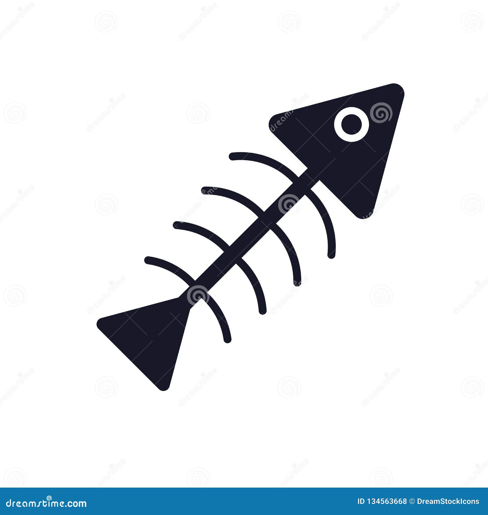 Fishbone Icon Vector Sign and Symbol Isolated on White Background ...