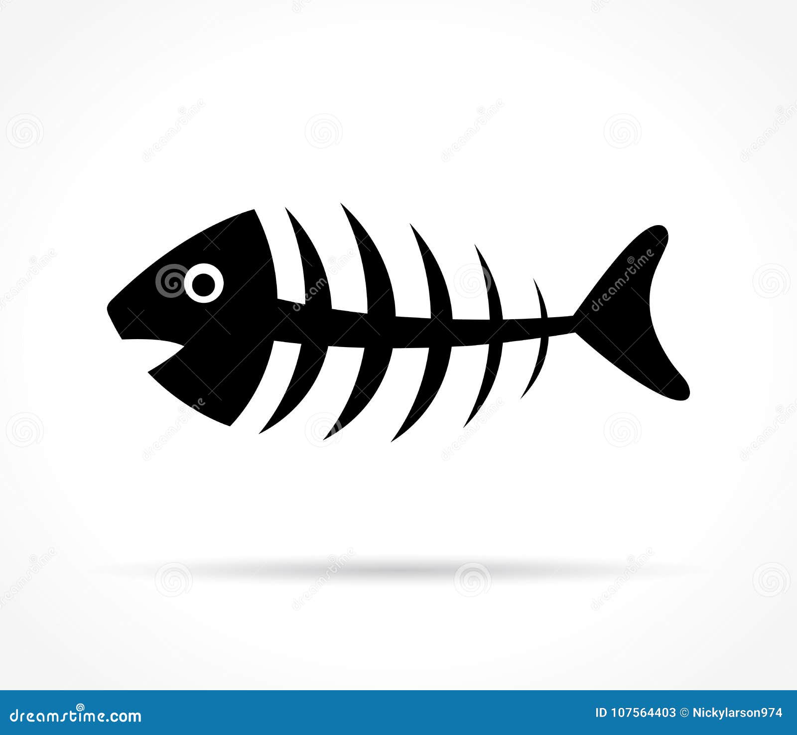 Fishbone Icon Vector Sign And Symbol Isolated On White Background ...