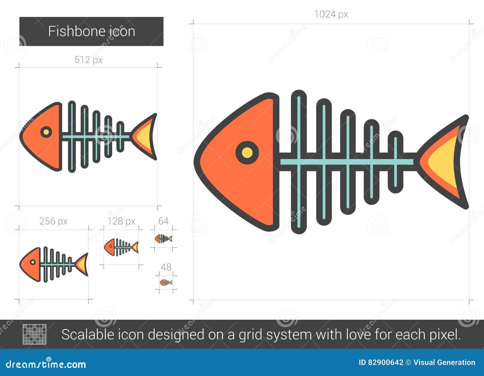 Fishbone Line Diagram Template. Cartoon Vector | CartoonDealer.com ...