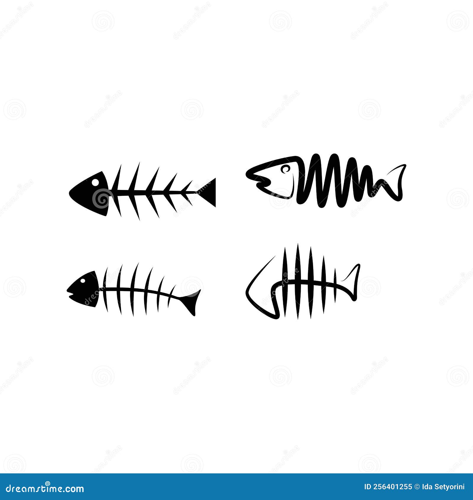 Fishbone logo stock illustration. Illustration of food - 256401255